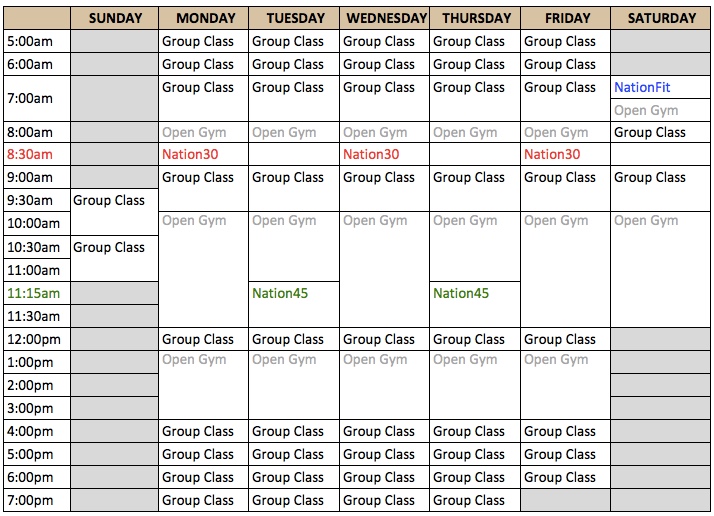 Class Schedule – Ruination CrossFit